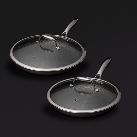 30 cm & 25 cm Hybrid Pan & Lid Set – HexClad Cookware EU